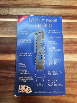 EDC Tool Co. Pry Bar Multi Tool 3" Titanium Integrated Tools MADE IN ...