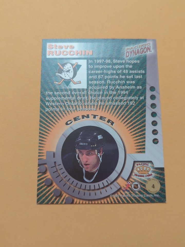 Steve Rucchin Signed Anaheim Ducks Card 1b | eBay