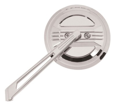 Billet Chrome Round 4" Three Line Mirrors For Harley Chopper FLHR FXD ...