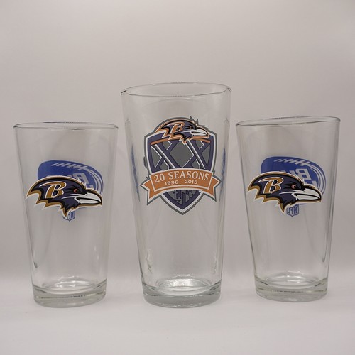 NFL Baltimore Ravens Bud Light Beer Pint Glass & Miller Lite Beer Pint ...