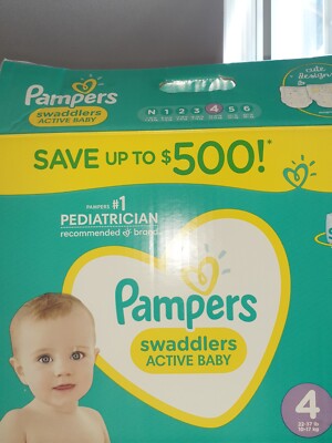 Pampers Swaddlers Active Baby 47 Count Open Box Size 4 | eBay