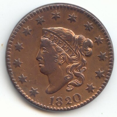 1820 Coronet Head Large Cent, VF-XF Details | eBay