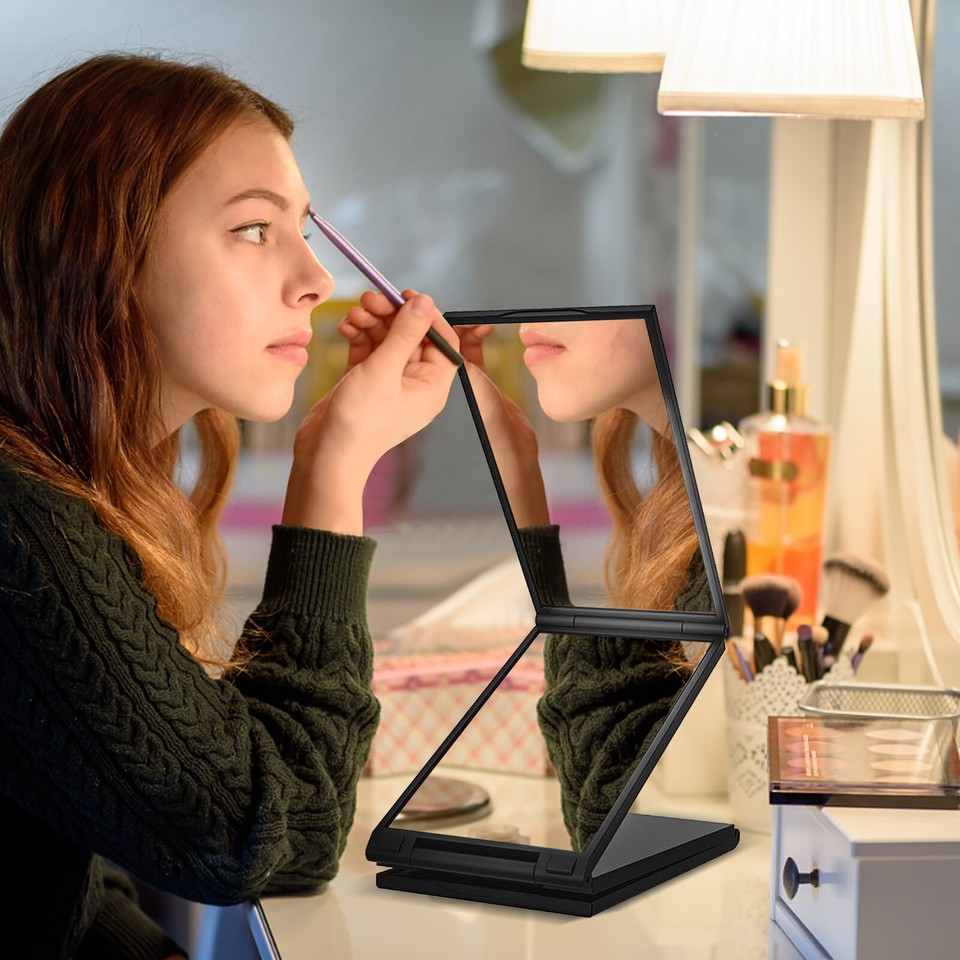 NEW 4 Way Mirror Hair Cutting Four-fold Makeup Mirror Self Haircut ...