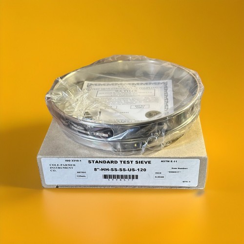 COLE PARMER / WS Tyler 8”USA STANDARD TEST SIEVE 8”-HH-SS-SS-US-120 ...