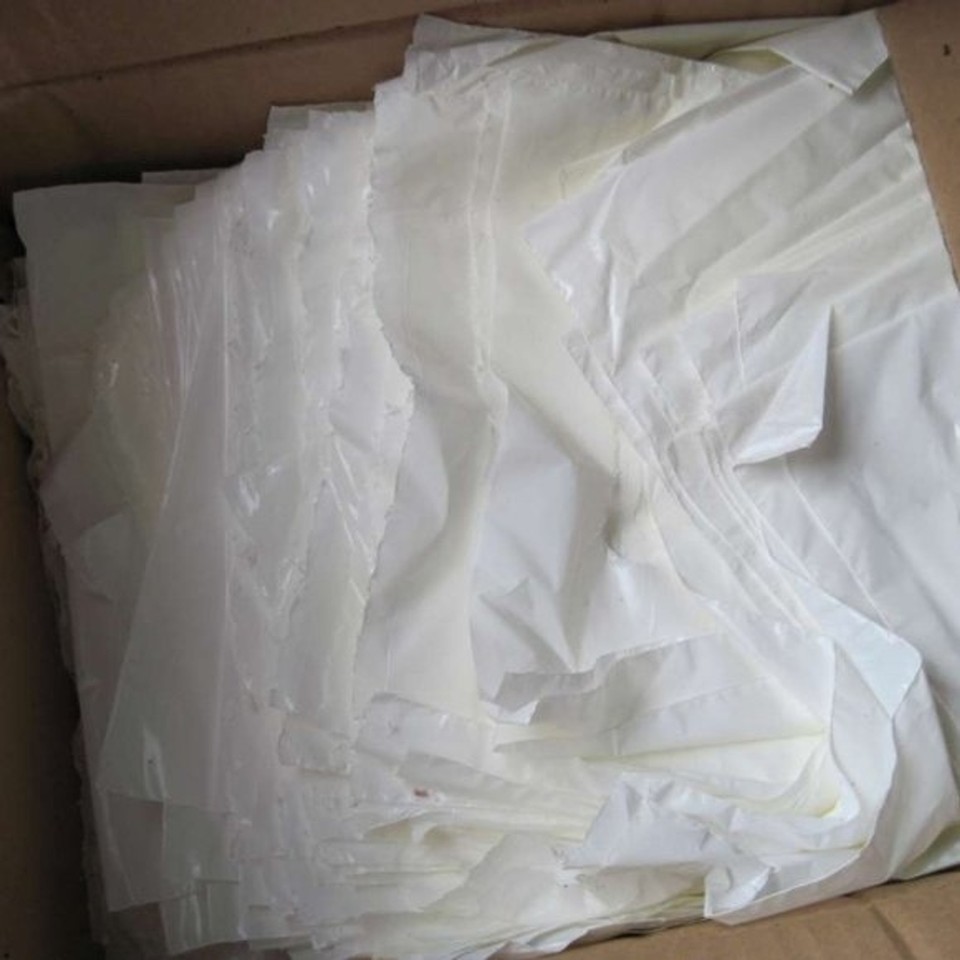100 12 x9" White Rough Die Cut MDSE Handhole Plastic Merchandise Bag ...
