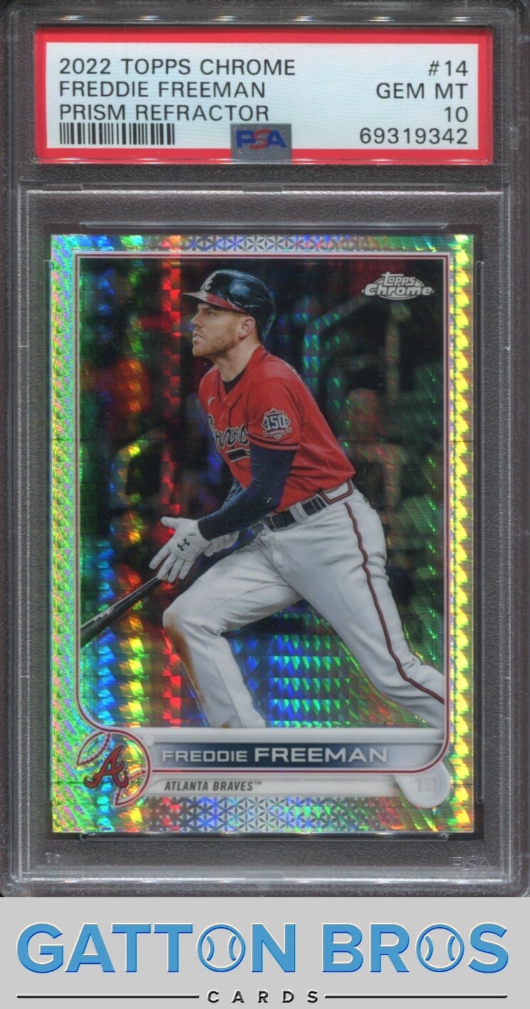2022 Topps Chrome Freddie Freeman Prism Refractor #14 PSA 10 GEM MINT ...