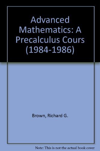 ⭐Like New⭐ Advanced Mathematics: A Precalculus Cours (1984-1986) by ...