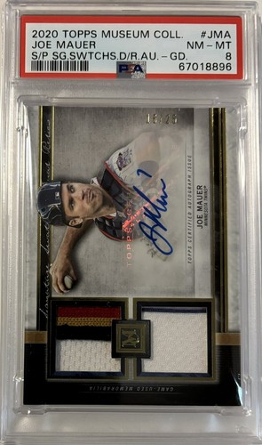 Joe Mauer 2020 Topps Museum Dual Relic Auto 16/25 PSA 8 Twins HOF #SSDA ...