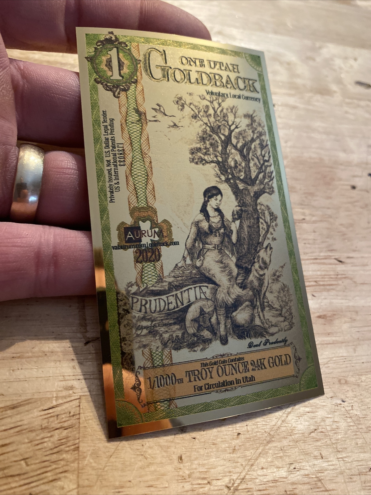 Utah Goldback Gold Bullion 24k Currency .999 Aurum AU Collector Money ...