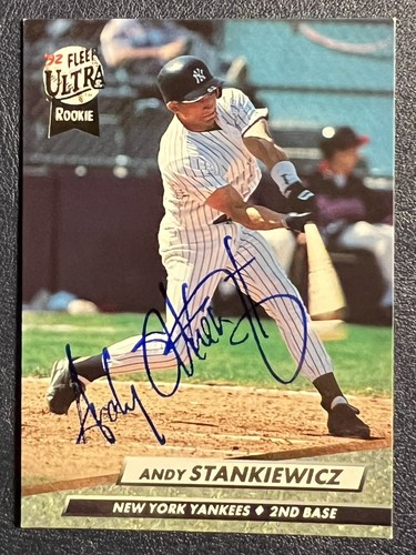 ANDY STANKIEWICZ NEW YORK YANKEES 1992 ULTRA AUTOGRAPHED Hand Signed ...