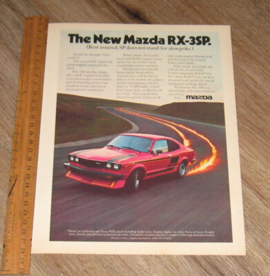 MAZDA Car AD 1977 RX-3SP original ONE magazine page advertisement | eBay