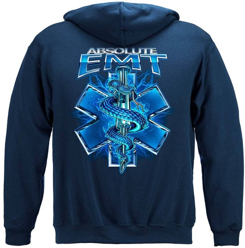 Absolute EMT Snake EMS 8oz 50/50 Navy Hooded Sweat Shirt | eBay