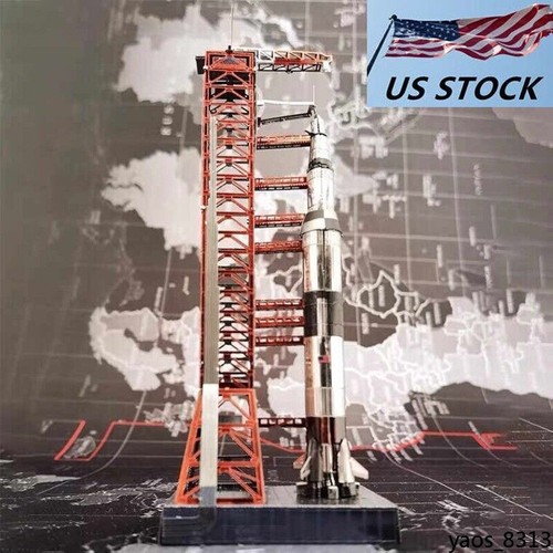 1/400 NASA Saturn V with Launching Tower Frame All-metal Ironwork Model ...