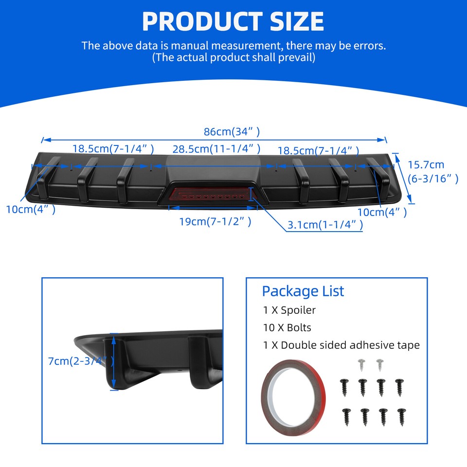 For Ford Explorer Car Rear Bumper Diffuser Lip Spoiler Splitter Body ...