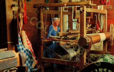 Vintage Postcard Colonial Williamsburg Spinning and Weaving Exhibit ...