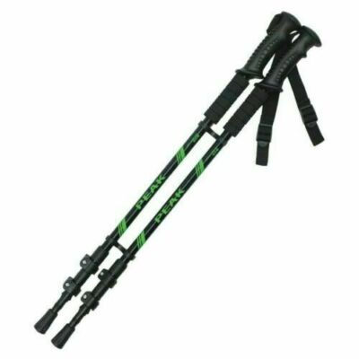 2 x Aluminium Walking Hiking Trekking Poles Sticks Ant shock Hand Strap ...
