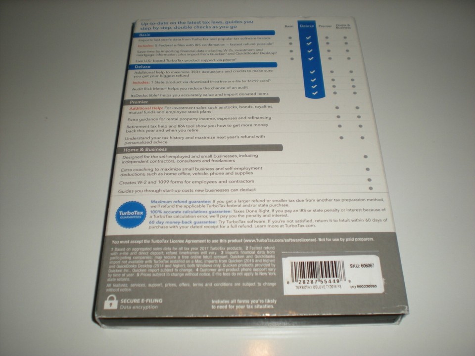 Turbotax 2018 Deluxe. Federal and State. New in sealed box. | eBay