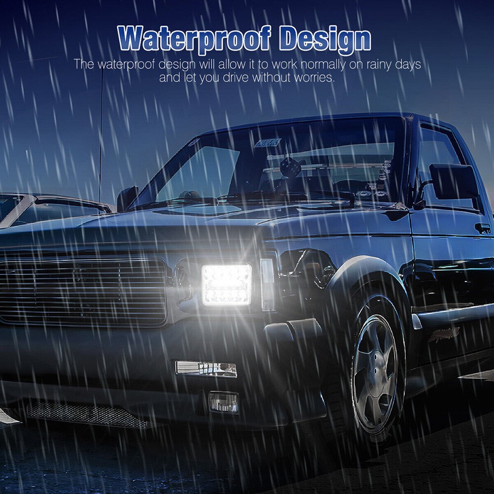 4pcs 4x6 inch LED Headlights HI-LO Combo Beam Lamp For Chevy C10 K10 ...