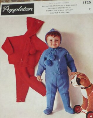 Vintage Poppleton Knitting Pattern Child's DK Hooded Jacket & Pull-ons ...