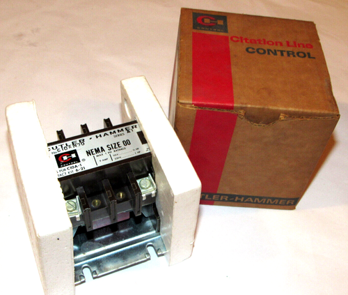 N0S CUTLER-HAMMER C10 AN20A CONTACTOR! 120V, NEMA 00, 2 POLE, SERIES A1 ...