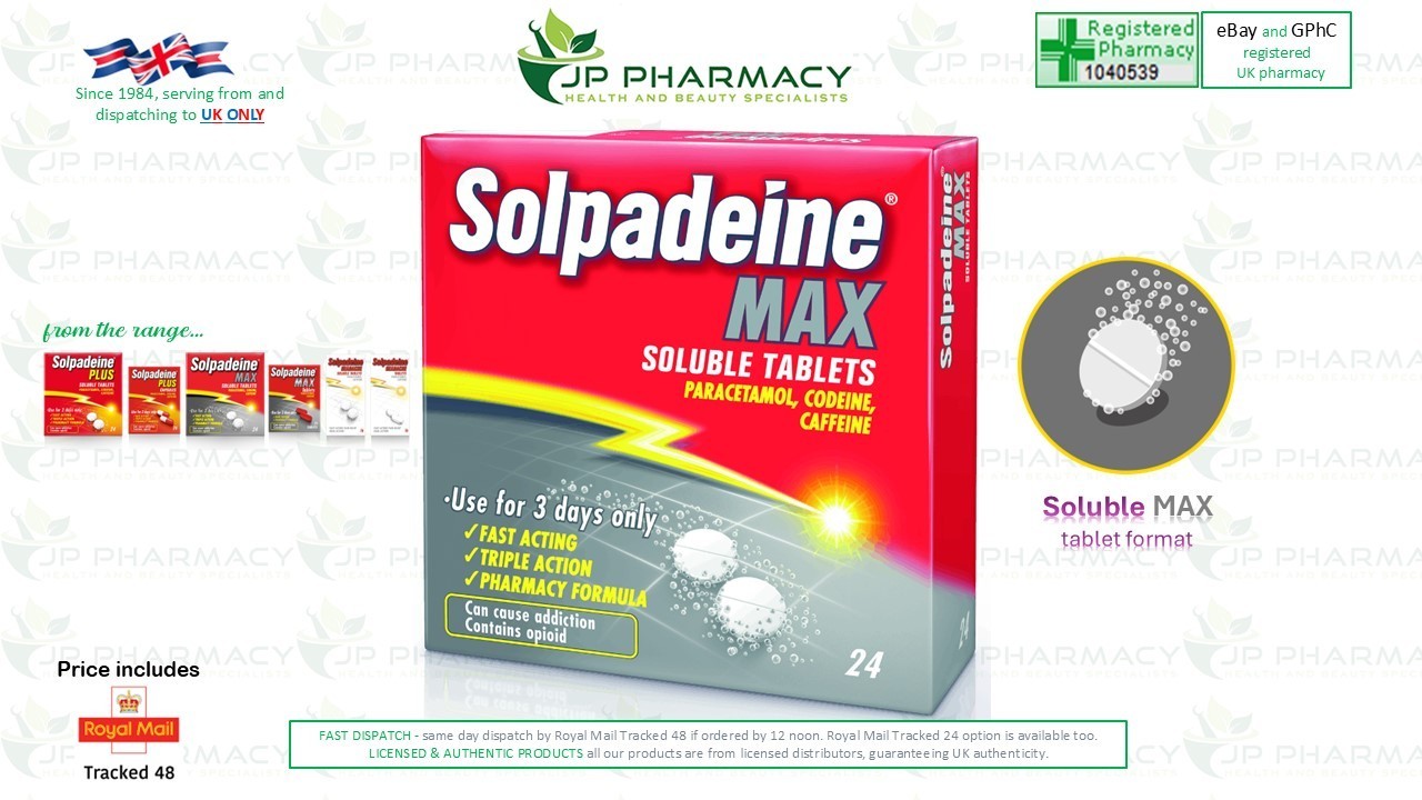 Solpadeine MAX SOLUBLE tablets x24 - pain relief - One Per Order. | eBay UK