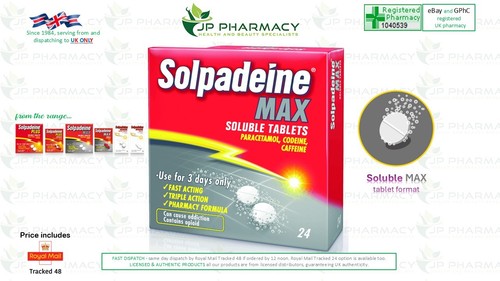 Solpadeine MAX SOLUBLE tablets x24 - pain relief - One Per Order. | eBay UK