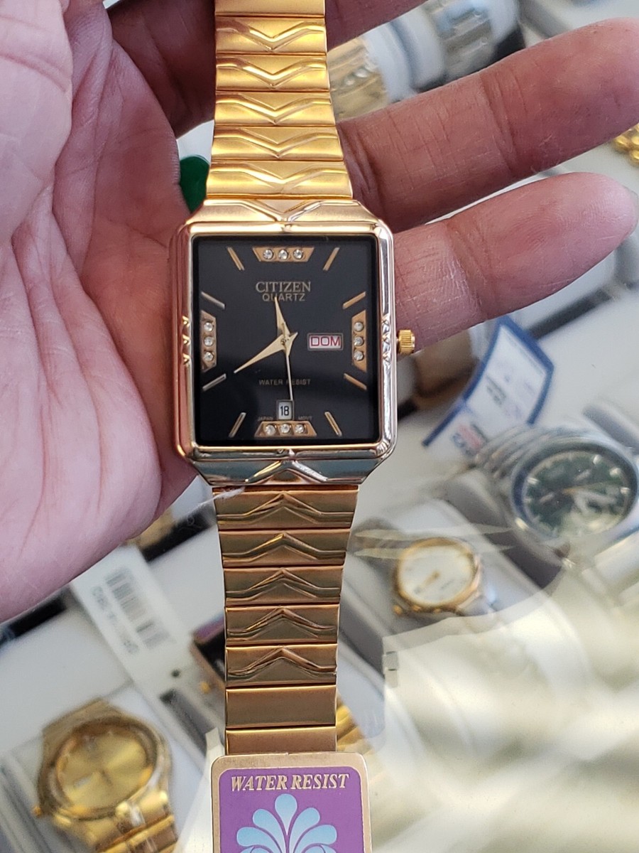 Citizen Watches Gold Square Citizen Square Chocolate Tapestry Gold