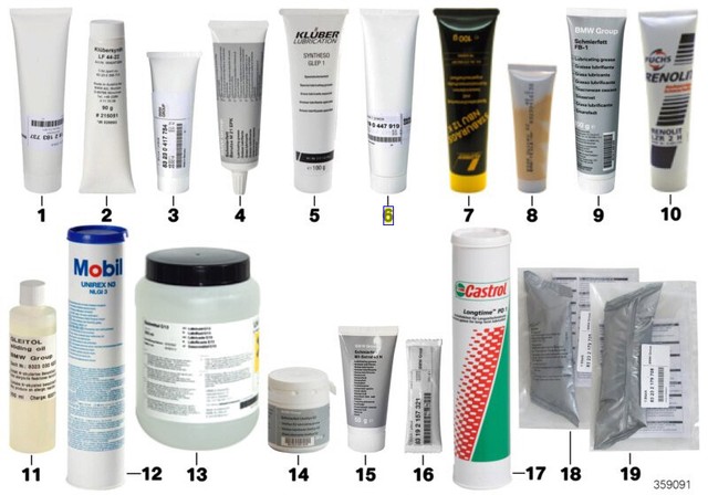 BMW Castrol Optitemp Olistamoly 2ln584lo Grease 0447919 83190447919 for ...