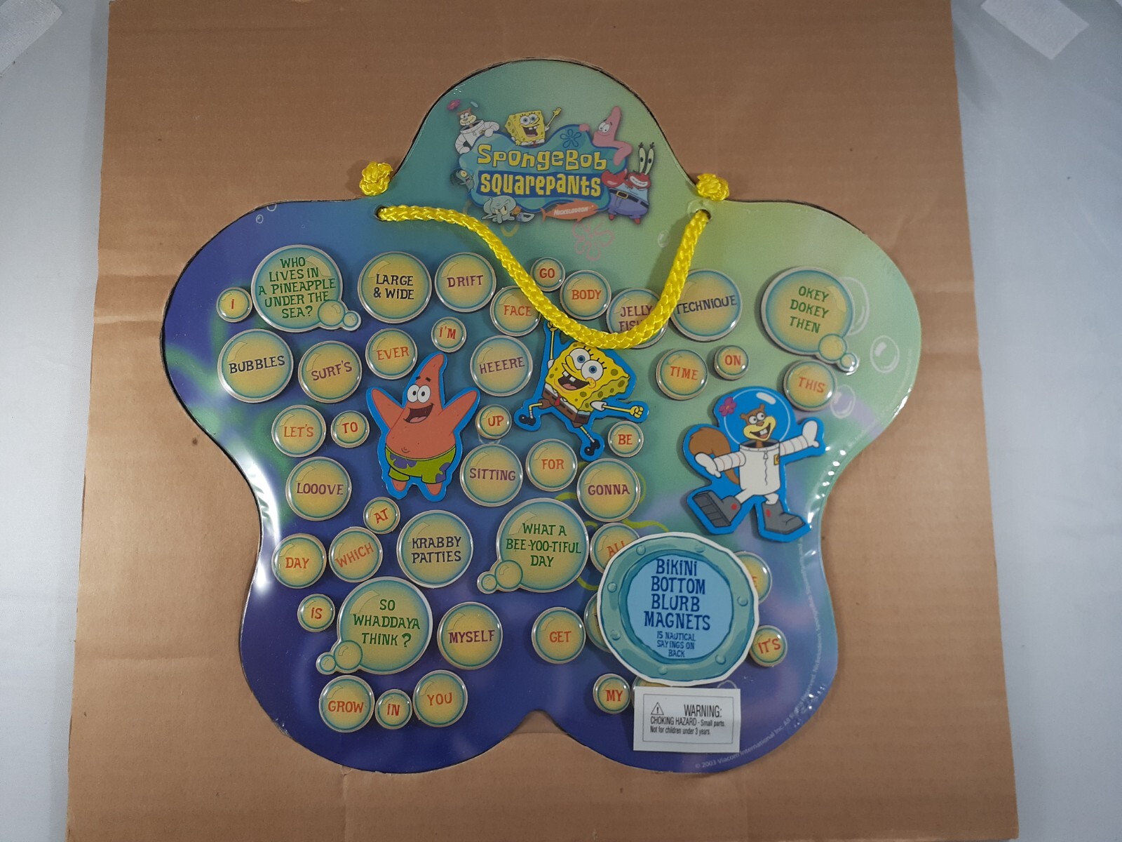 Spongebob SquarePants Parick Sandy Bubble Words Magnet Set 2003 | eBay