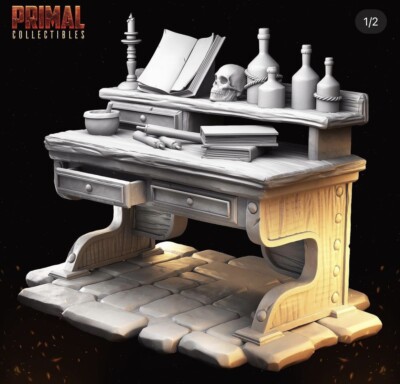 Furniture Desk Miniature Fits DND D&D Pathfinder Table Top War Gaming ...