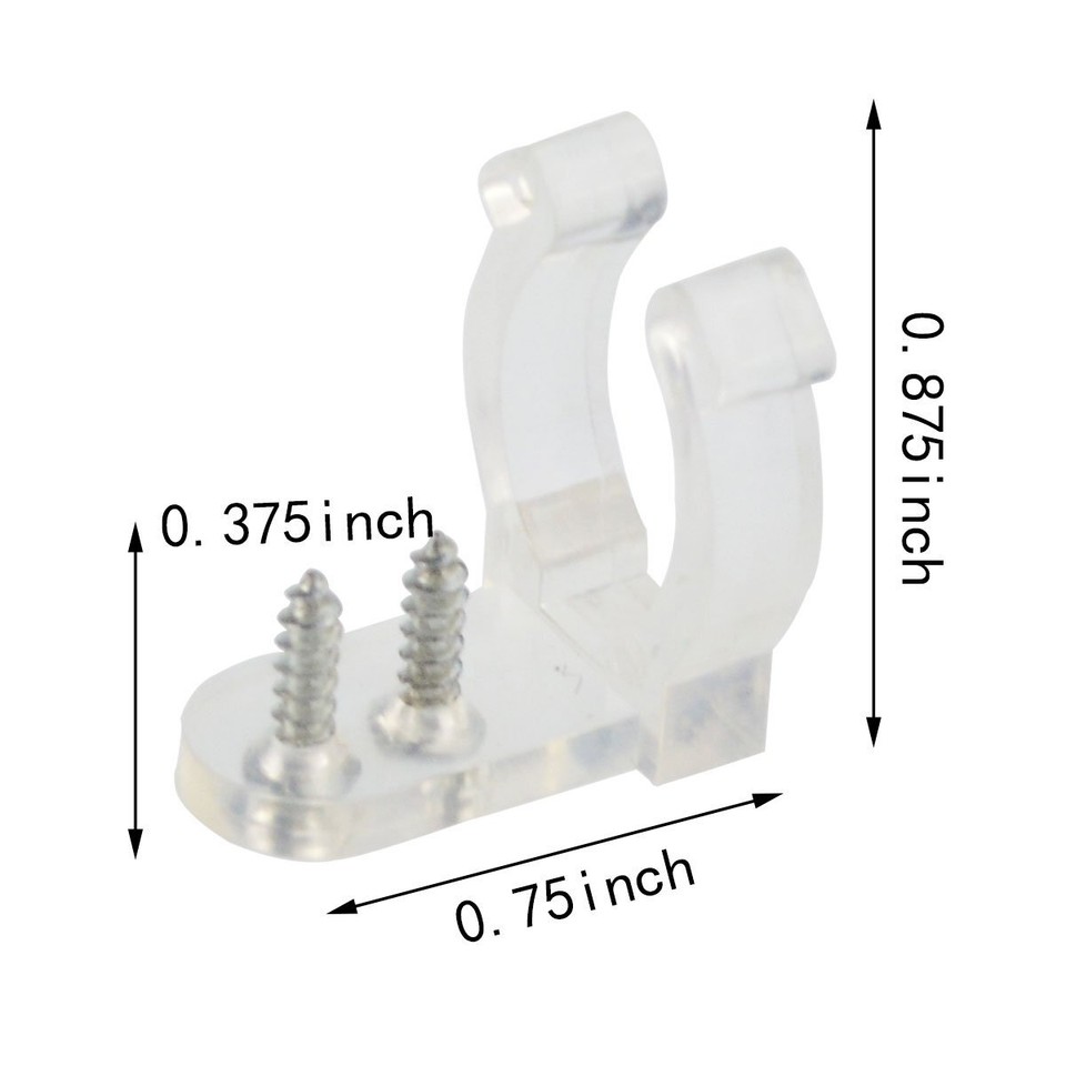 200pcs LED Rope Light Clips Holder with 400 PCS Screws Clear PVC Rope ...