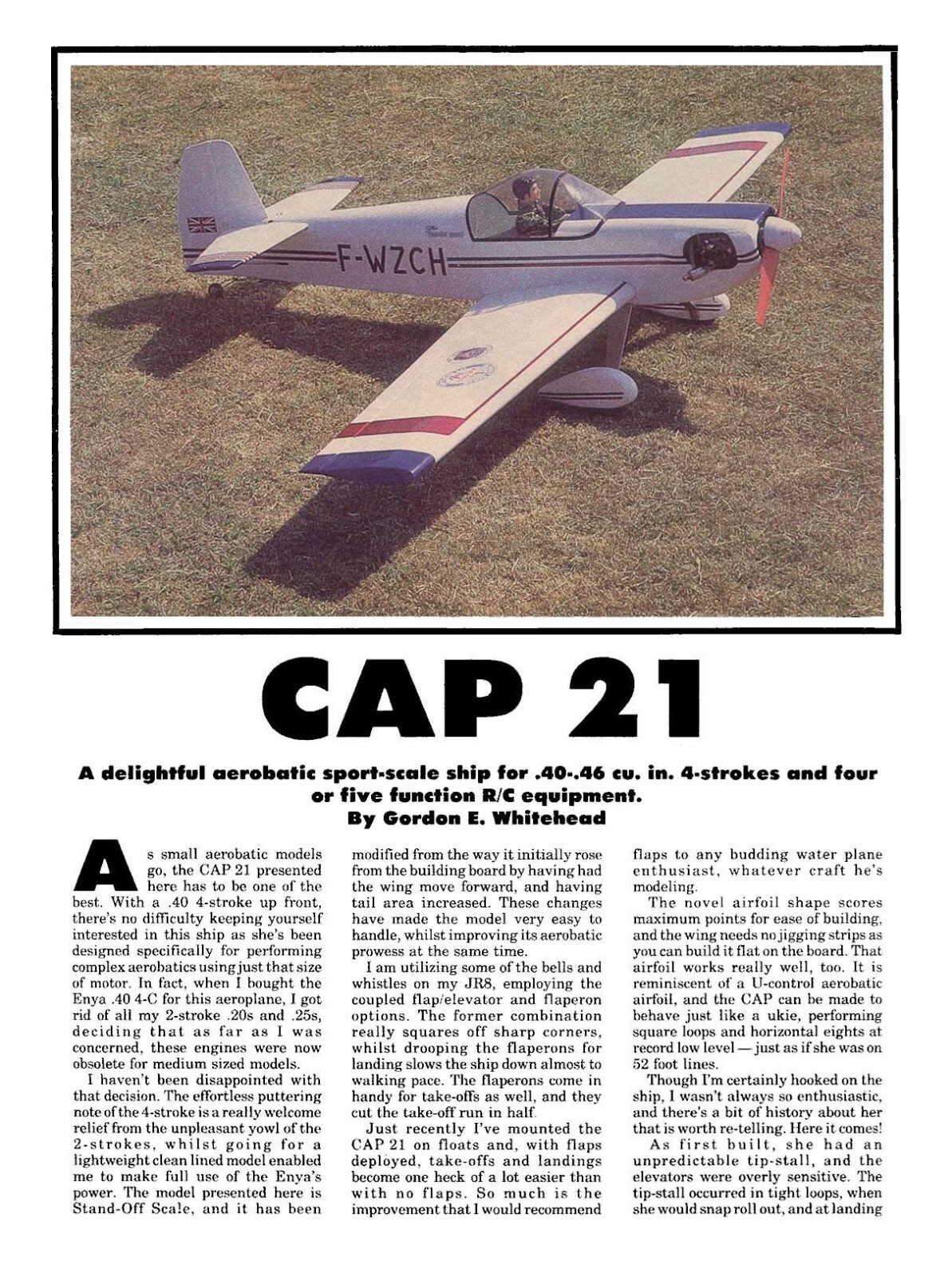 Model Airplane Plan (RC): CAP-21 54" Aerobatic Sport-Scale for .40-.46 ...