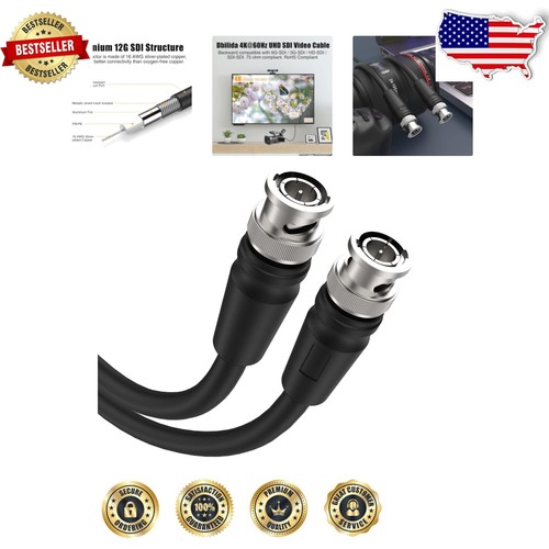50ft 12G SDI Coax Cable, Supports 4K@60Hz & Optimized for Security ...