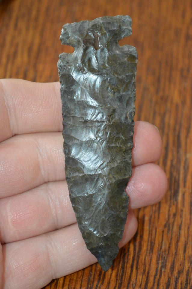 Fine Deep Blue Sonora Chert Archaic Side-Notch Meade Co, Kentucky 3.75 ...