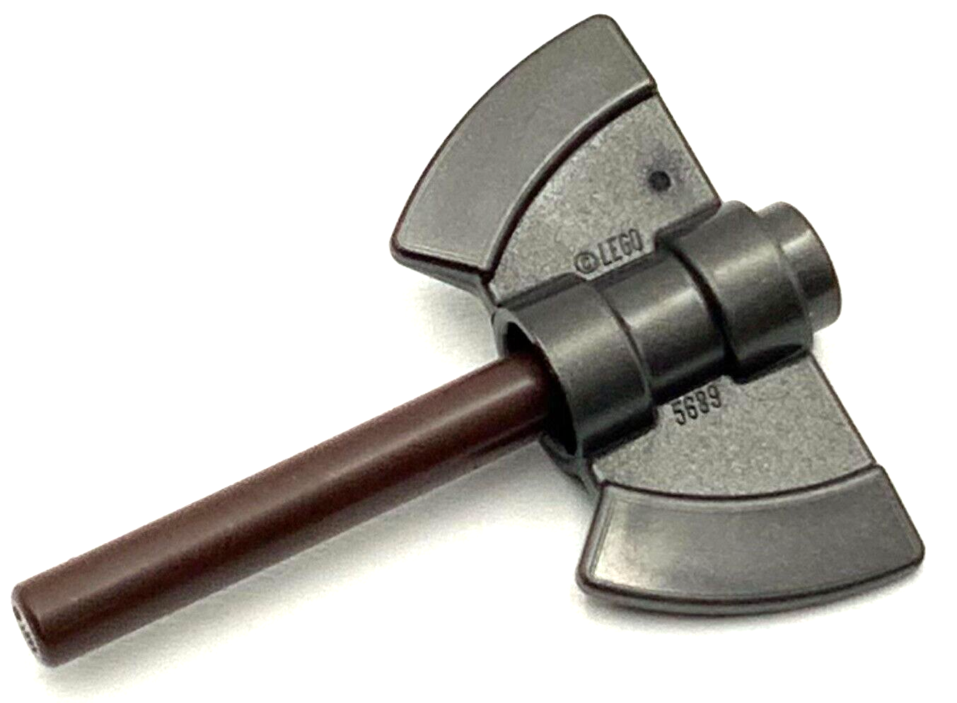 Lego New Pearl Dark Gray Minifigure Weapon Double Axe Head Dark Brown ...
