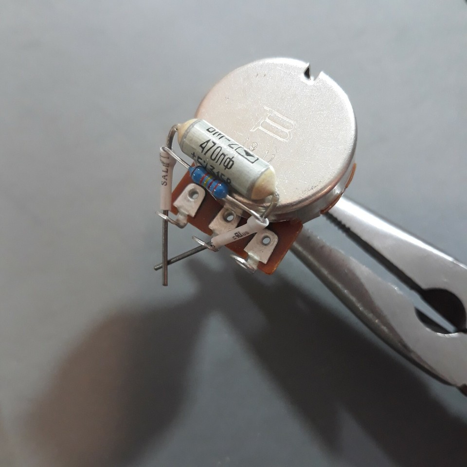 TREBLE BLEED B59G "R324" 470pF RUSSIAN P.I.O. cap, 324K DALE MetalFilm ...