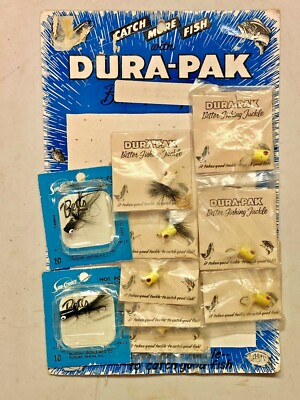 10 VINTAGE NOS DURA PAK SURE STRIKE FISHING LURES COUNTER DISPLAY BOARD ...