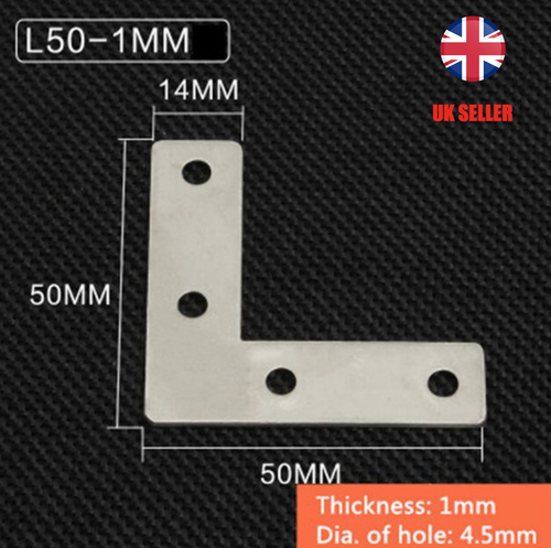 Stainless Steel Flat Bracket 90 degree right angle L Shape 50x50 | eBay UK