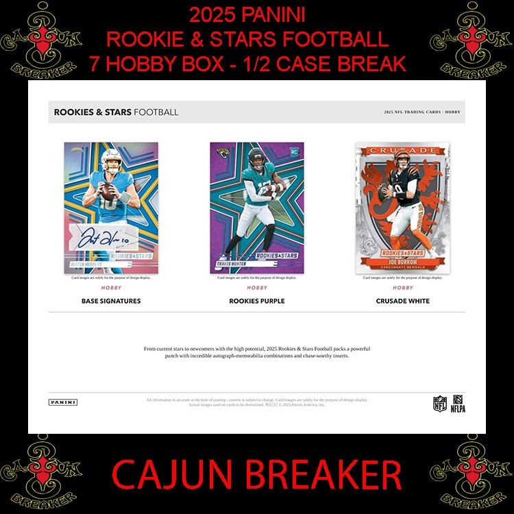 BUFFALO BILLS *7 HOBBY BOX 1/2 CASE BREAK* 2025 ROOKIE & STARS FOOTBALL ...
