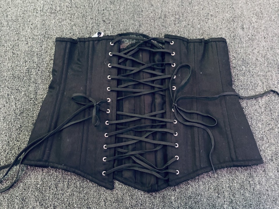 Charmian Corset XL Black Bustier Goth Cabaret Punk Burlesque Lace Pin ...