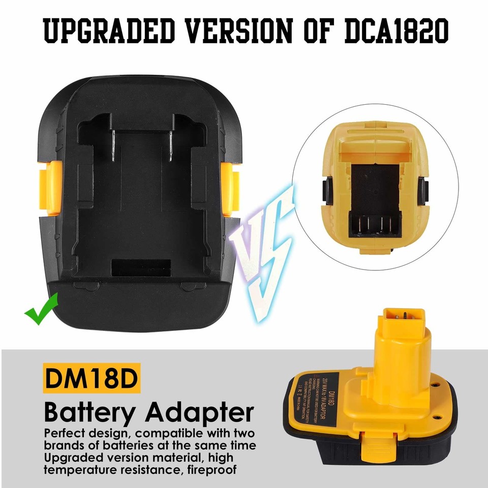 for Dewalt 20V to 18V Battery Adapter, 2-Pack DM18D Upgraded Version ...