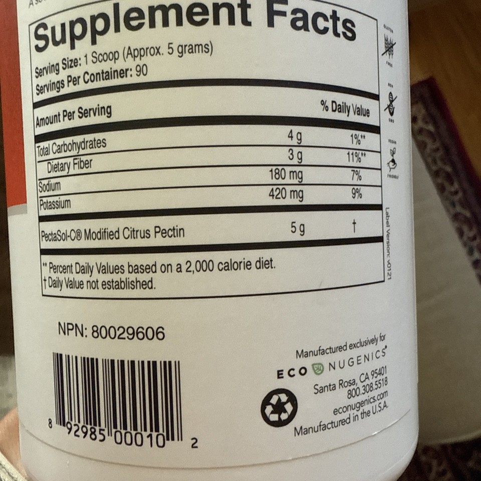 EcoNugenics - PectaSol Modified Citrus Pectin Powder - 454 grams NEW ...