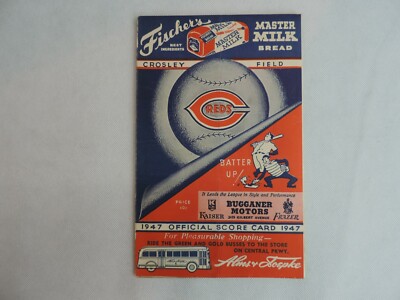 Vintage 1947 Cincinnati Reds Score Card Crosley Field New York Giants ...