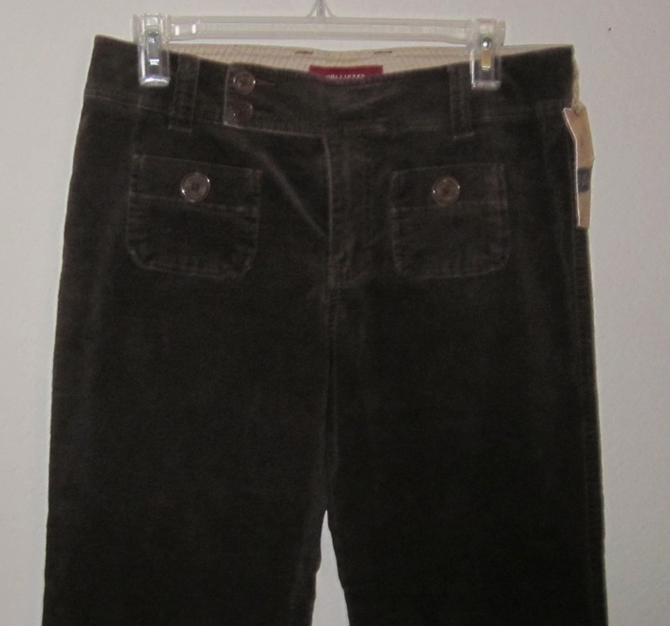 Hollister Cali Flare BROWN VELVET STRETCH Jeans, JUNIOR WOMEN'S Size 7 ...