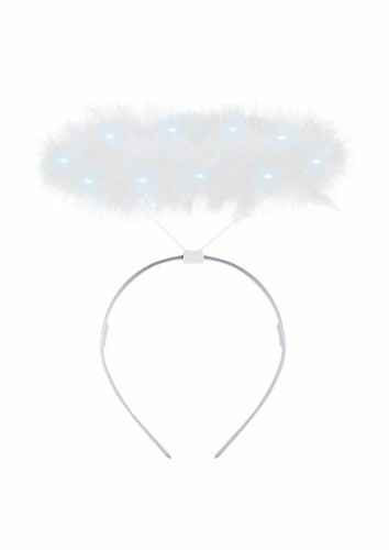 White Light Up Angel Halo Headband - Fancy Dress Costume Christmas LED ...