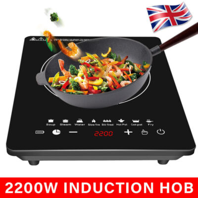 2200W Single Electric Induction Hob Hot Plate Cooker Portable Table Top ...