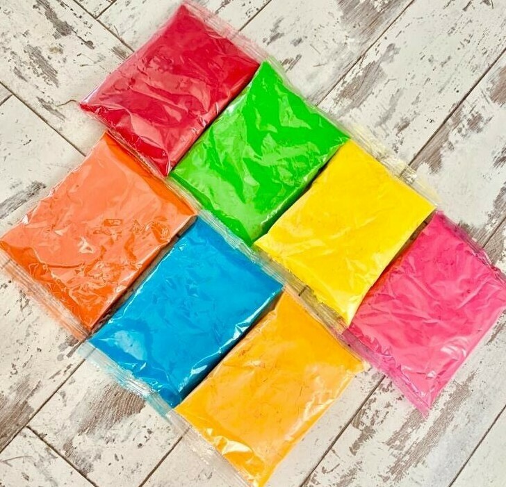 100gm's HOLI POWDER PACKETS FOR COLOUR RUN,GENDER REVEAL,PARTIES ...