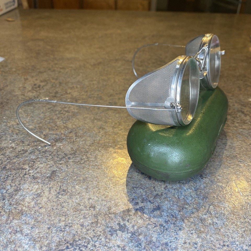 Antique Wellsworth Mesh Goggles Safety Glasses Vtg Old Steampunk ...