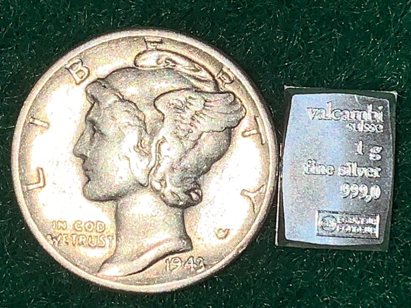 Rare Old 1943 Mercury US Coin Collection Dime 99,9% Pure Silver ...