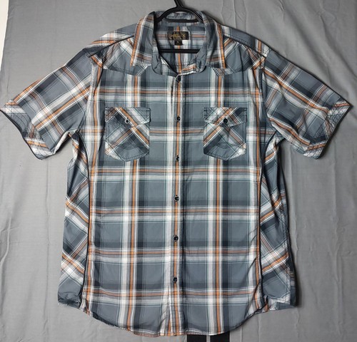 Western Shirt Mens XLarge Plaid Helix Cowboy Piping Athletic Fit Dad ...
